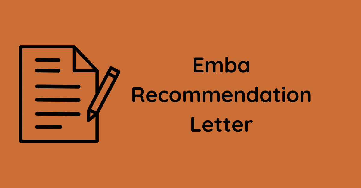 Emba Recommendation Letter