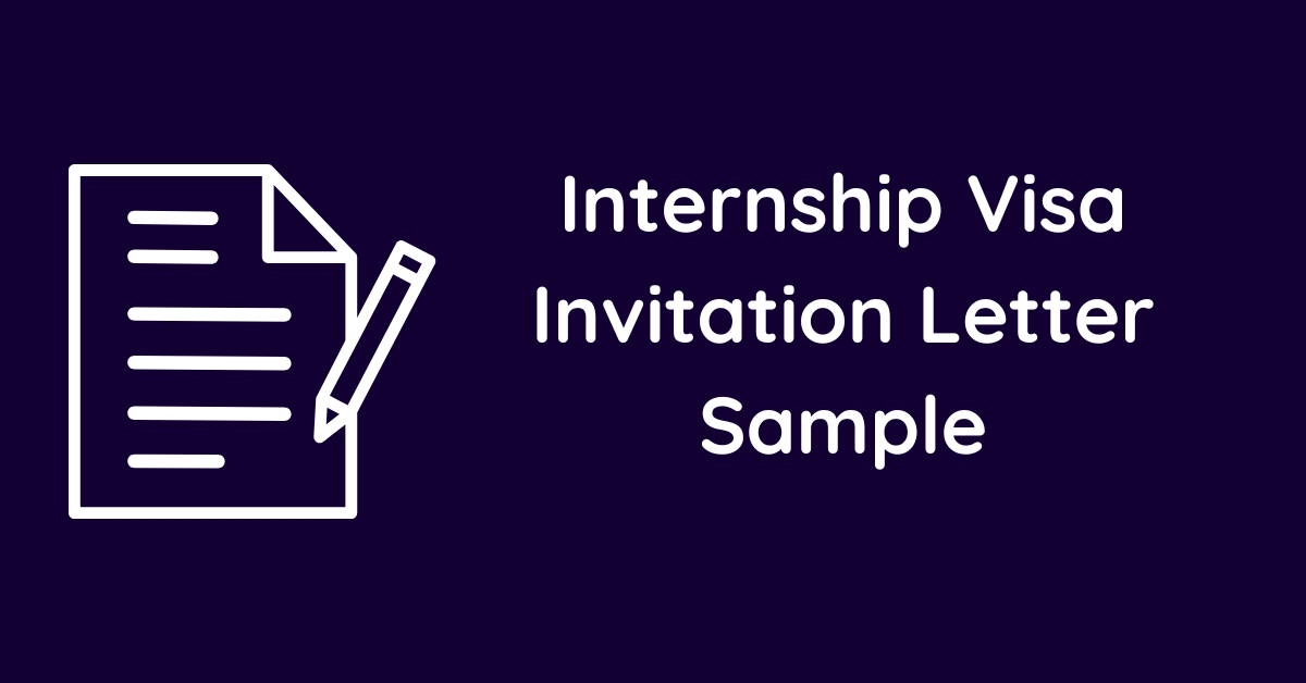 Internship Visa Invitation Letter Sample