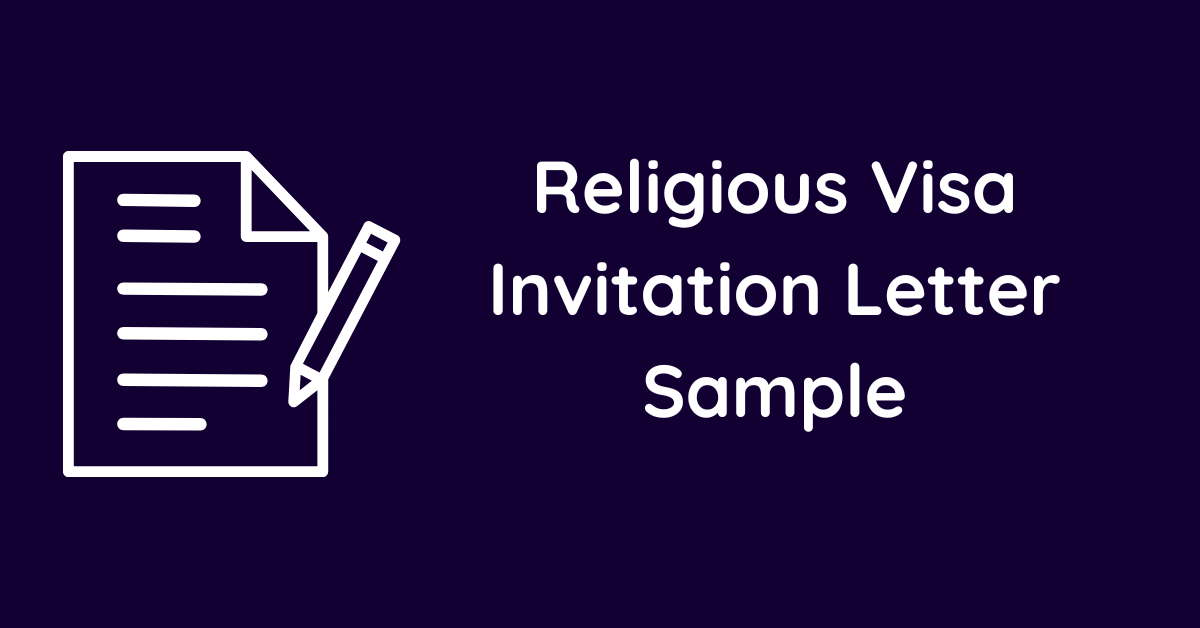 Religious Visa Invitation Letter Sample